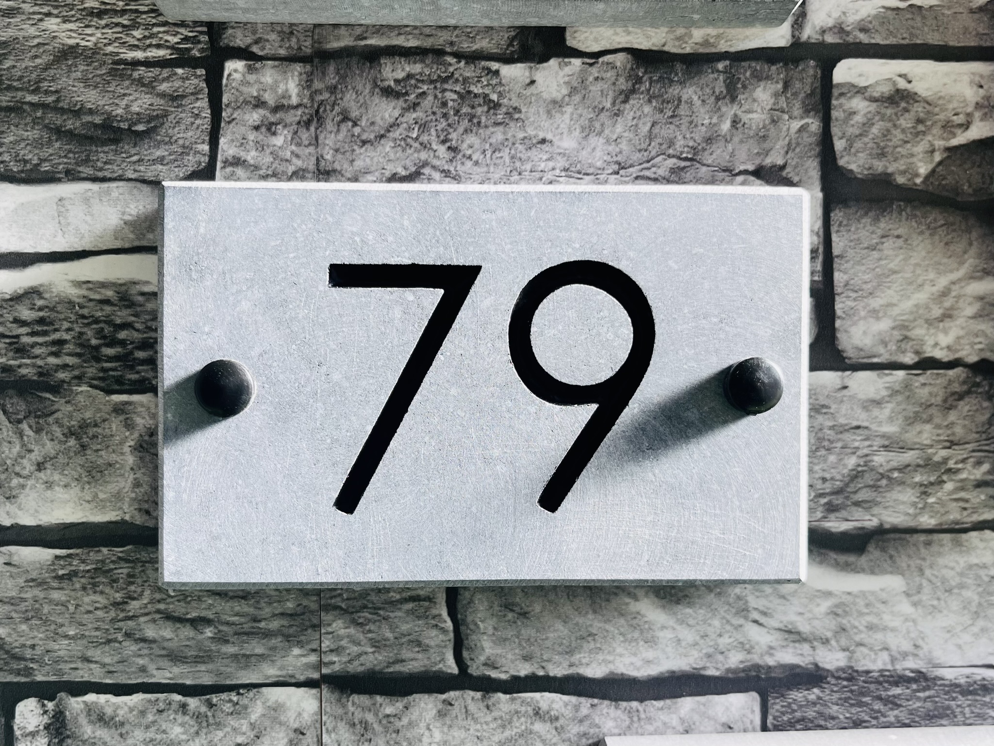 Irish Limestone house number 145mm x 90mm - Stone Name Plates